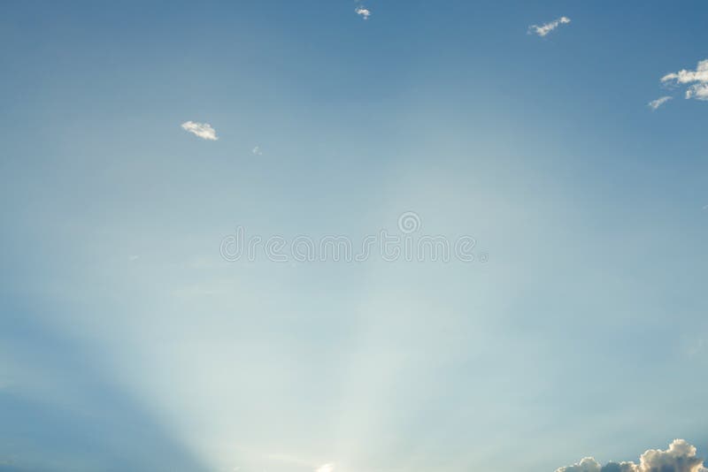 Light Rays on Clear Blue Sky Stock Image - Image of dramatic, light ...