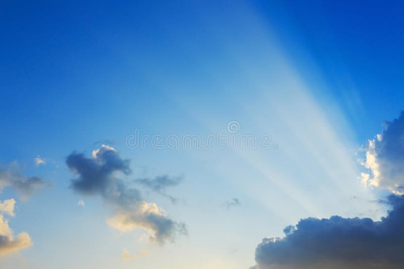 Light Rays on Clear Blue Sky Stock Photo - Image of beautiful, heaven ...