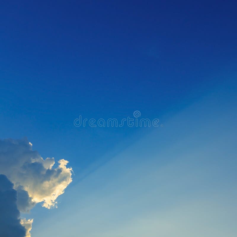 Light Rays on Clear Blue Sky Stock Image - Image of freedom, dramatic ...