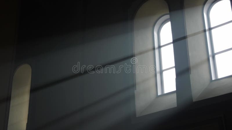 Light Rays Coming from the Old Church Window. Stock Video - Video of ...