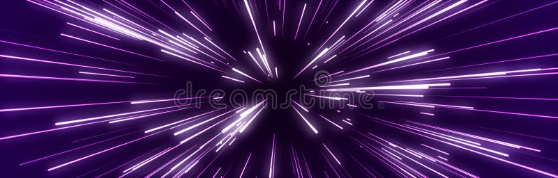 Light Rays in Cosmos Space. Explosion Effect. Futuristic Data Flow. Sci ...