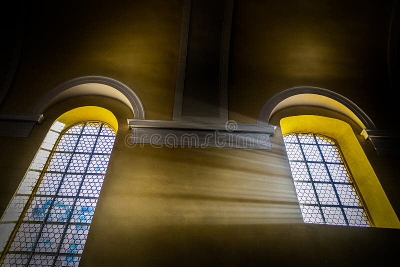 Light Rays through the Dark Windows. Toned Photo Stock Image - Image of ...