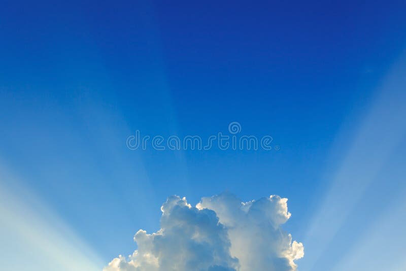 Light Rays Explosion on Clear Blue Sky Stock Image - Image of morning ...