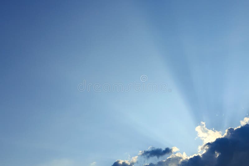 Light Rays Explosion on Clear Blue Sky Stock Photo - Image of blue ...