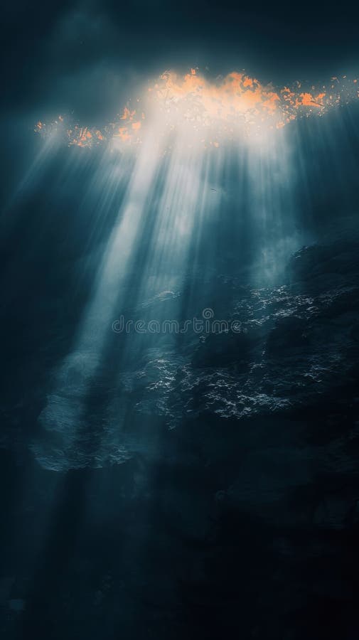 Light Rays Filtering through the Ocean Surface into the Depths ...