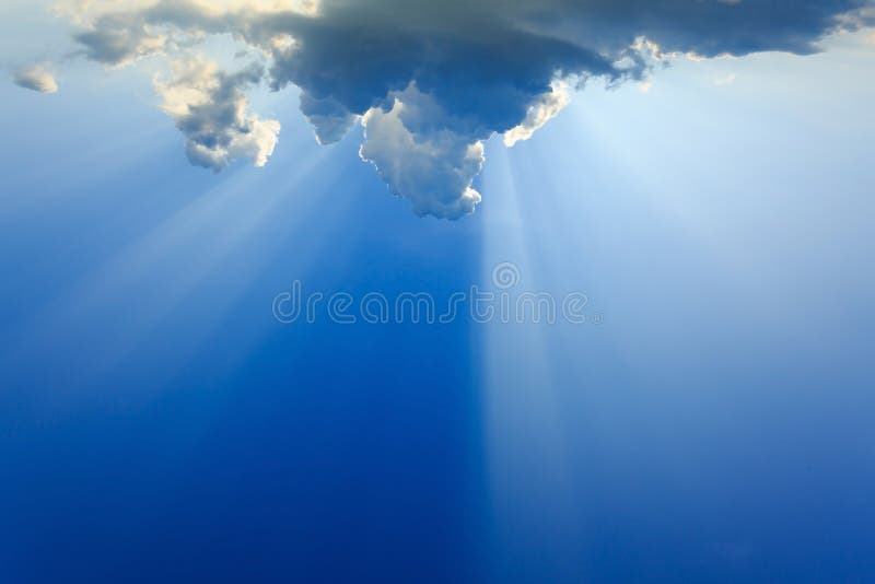 Light Rays of God on Blue Sky Stock Image - Image of rays, shiny: 83794659
