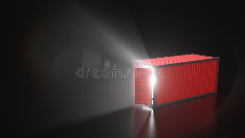 Light Rays from Opened Container. 3D Illustration Stock Illustration ...