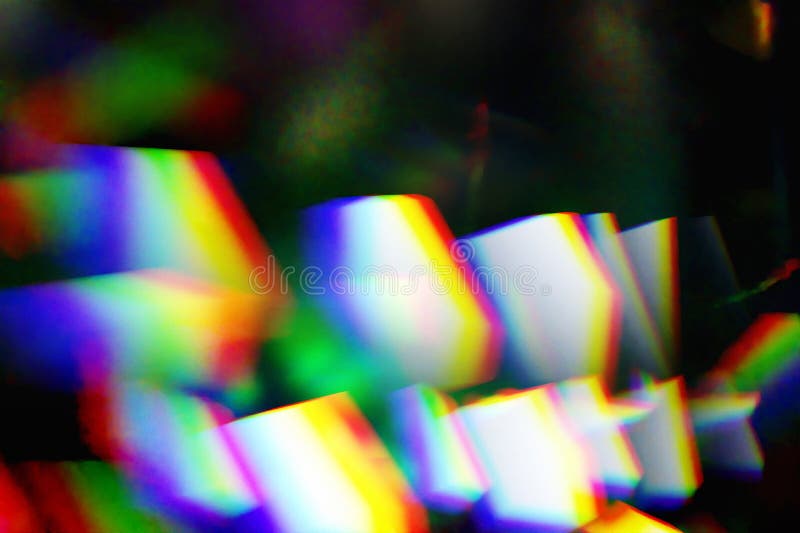 Light Rays Prism Rainbow Refraction Dark Background Overlay Stock Image ...