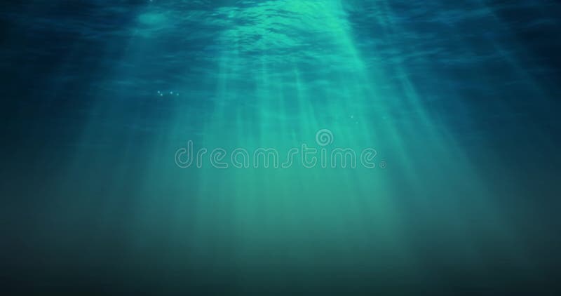 Light Rays, Seamless Loop of Deep Blue Ocean Waves from Underwater ...
