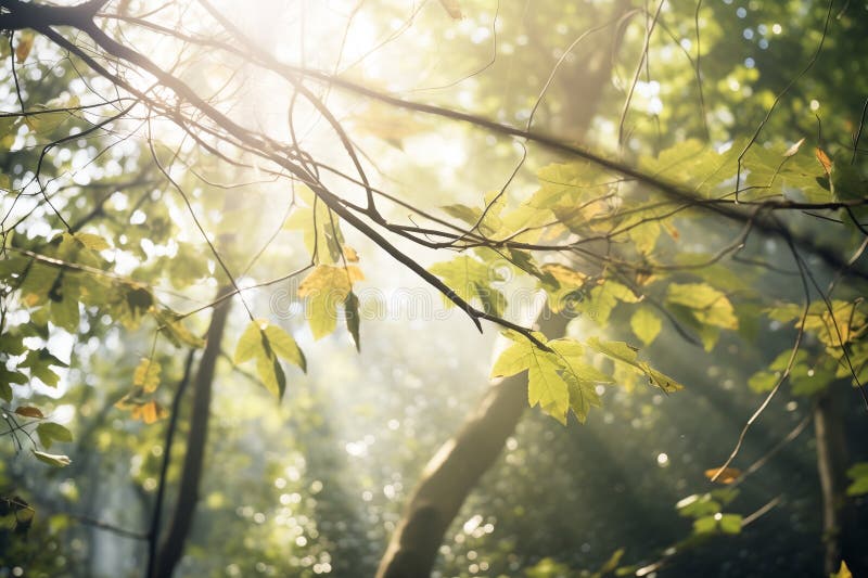 Light Rays Seeping through Leaves in a Dense Forest Stock Image - Image ...