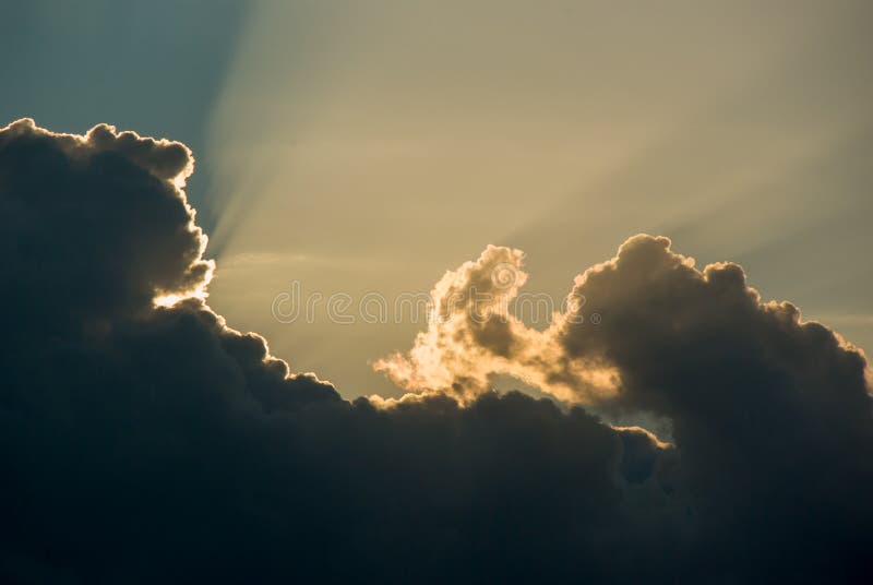 Light Rays Shine through the Clouds Stock Photo - Image of cloud ...