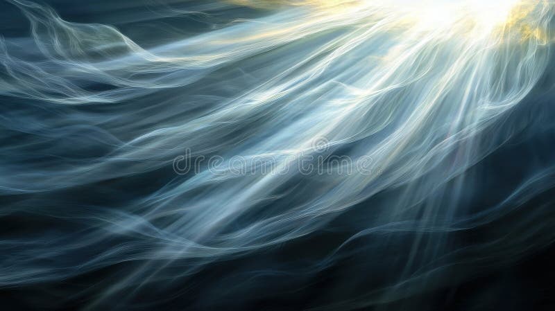 Light Rays Shining through Water Surface Creating Ethereal Patterns ...