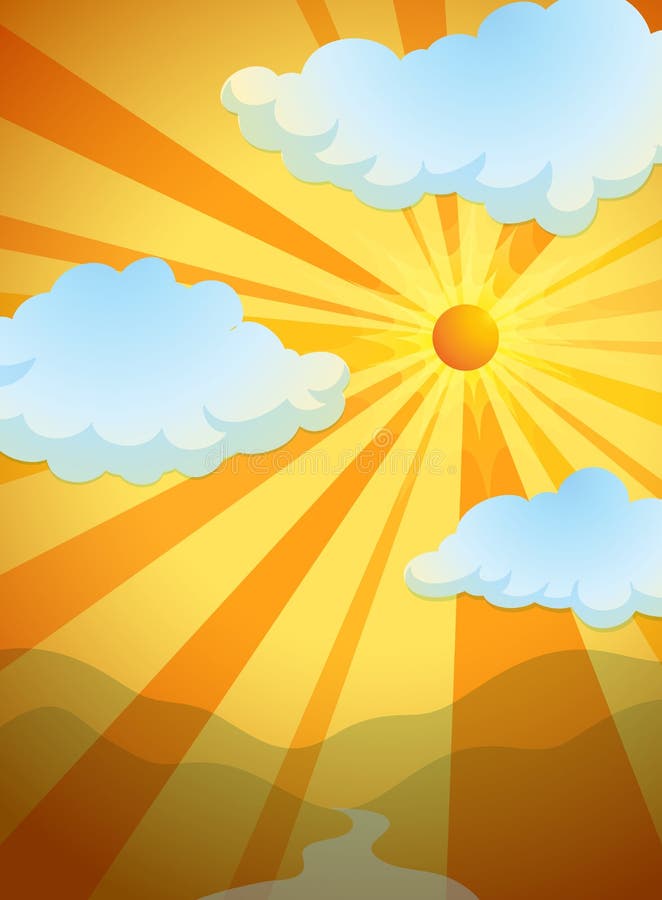 Orange Sunset Cartoon Clouds Stock Illustrations – 748 Orange Sunset ...