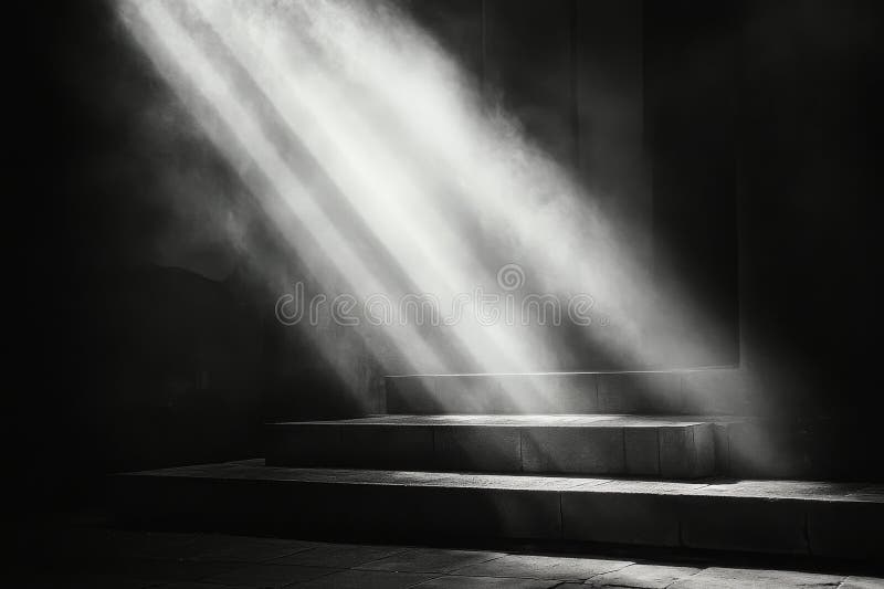 Light Rays Stream through an Open Door Creating a Dramatic Contrast in ...