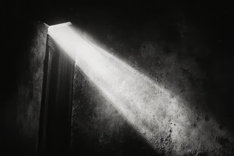 Light Rays Stream through an Open Door Creating a Dramatic Contrast in ...