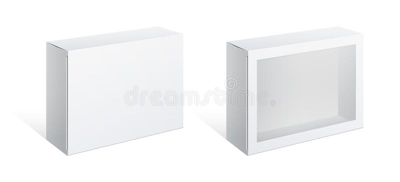 Light Realistic Package Cardboard Box with a Transparent Window. Stock ...