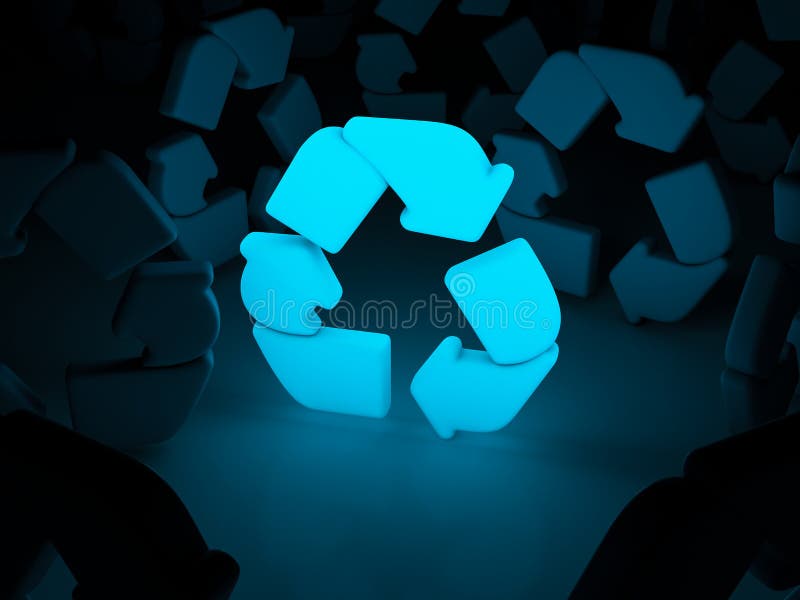 Light Recycle Symbol Background Stock Illustration - Illustration of ...