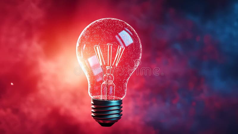 Light on Red Background. Light Bulb, Idea, Red, Background, Creative ...