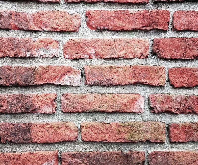 Light Red Background Square Brick Wall Texture Grunge with White ...
