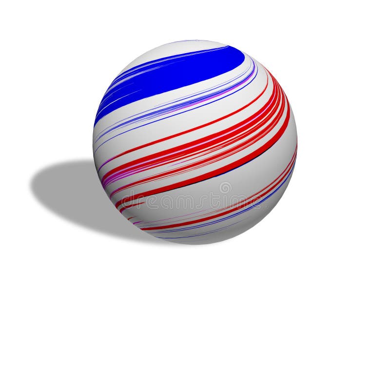 Red and Light Blue Sphere on a White Background Stock Illustration ...