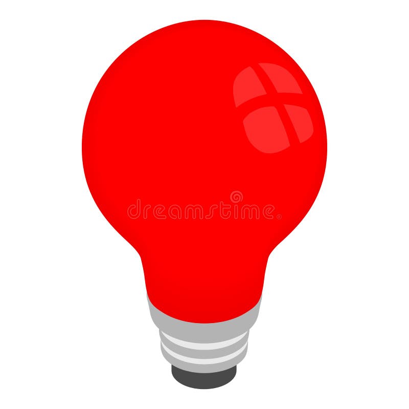 Light Red Bulb Icon, Isometric 3d Style Stock Vector - Illustration of ...