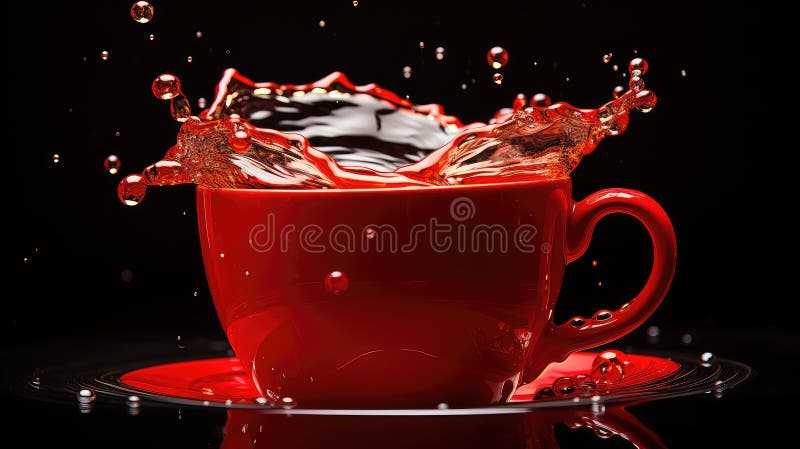 Light red cups in water stock illustration. Illustration of color ...