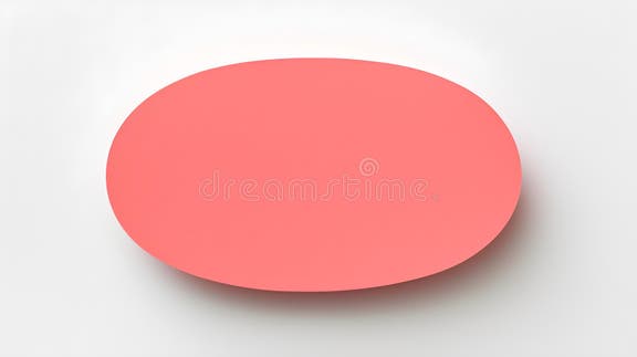 Light Red Oval Paper Note on a White Background. Brainstorming Template ...