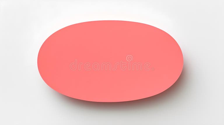 Light Red Oval Paper Note on a White Background. Brainstorming Template ...