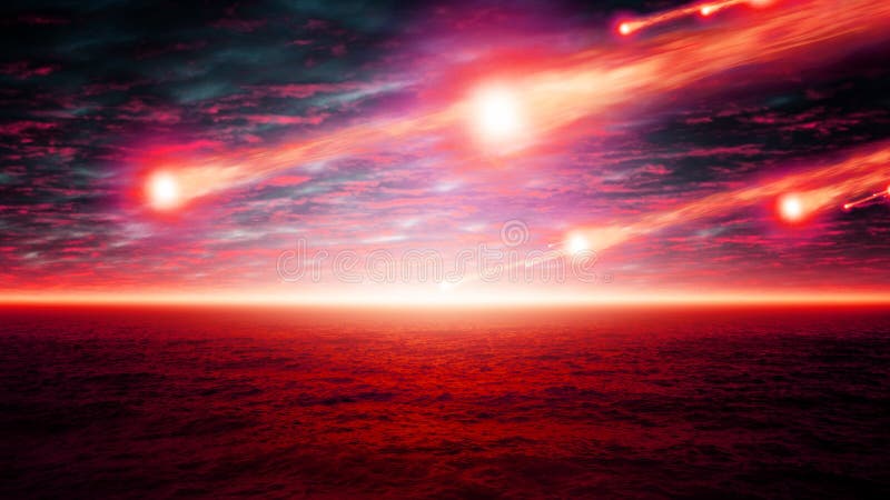 Light Red and Pink Cosmos Meteoroid Universe and Black Hole Over Star ...