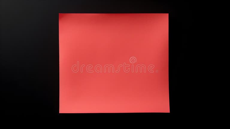 Light Red Square Paper Note on a Black Background. Brainstorming ...