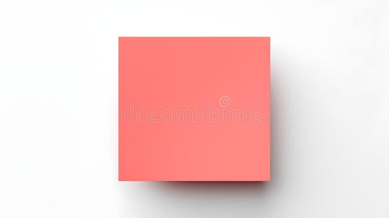 Light Red Square Paper Note on a White Background. Brainstorming ...