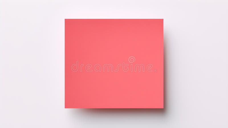 Light Red Square Paper Note on a White Background. Brainstorming ...