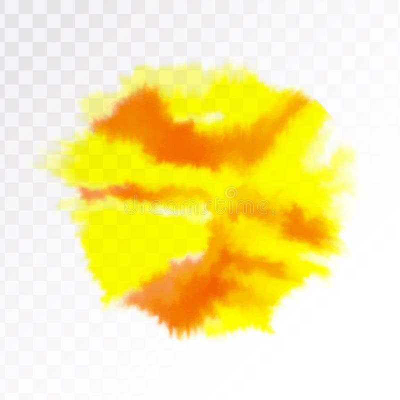 Red and Yellow Watercolor Spot, Isolated on Transparent Background ...