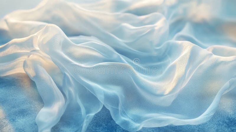 Light Reflecting on a Blue Sheer Fabric Stock Illustration ...