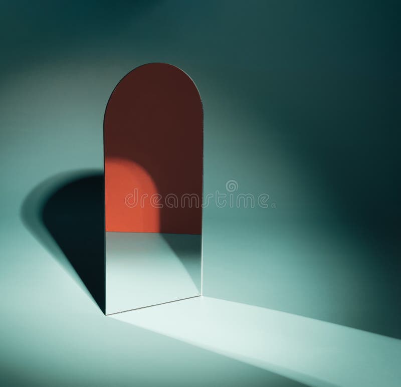 Light Reflecting Off of Vertical Mirror. Minimal Geometric Background ...