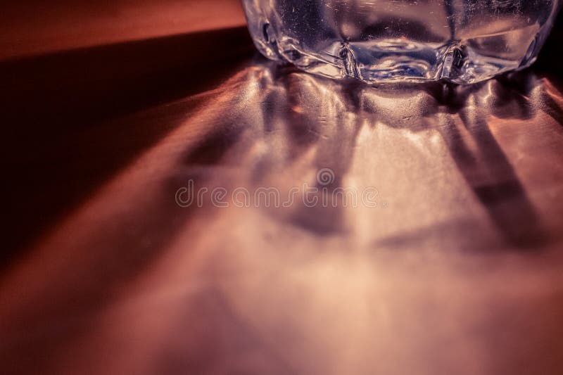 Light Reflection Casted on a Wooden Surface. Stock Image - Image of ...