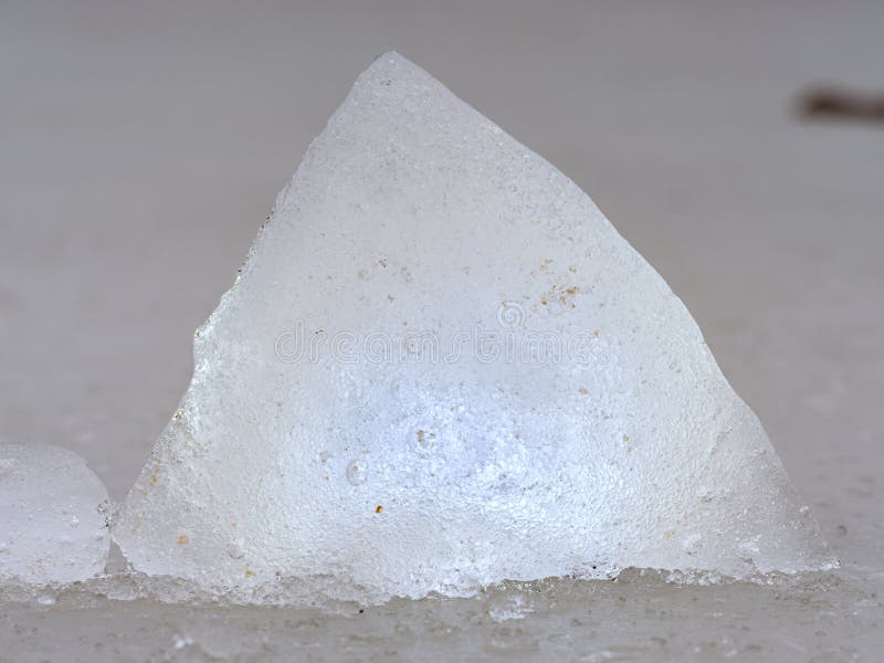 Light Reflection in Ice Piece. Discovering Natural Ice Structure Stock ...