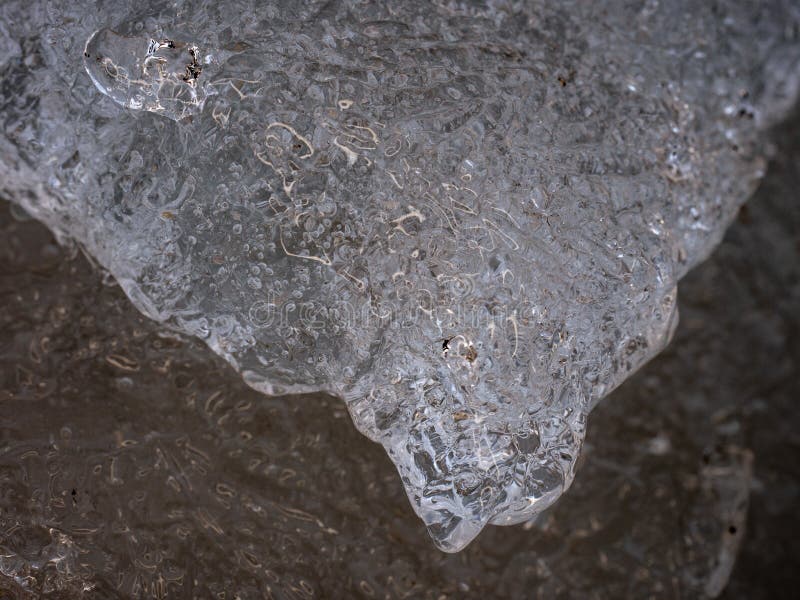 Light Reflection in Ice Piece. Discovering Natural Ice Structure Stock ...