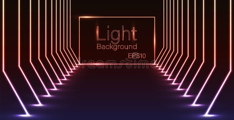 Light and Reflection with Neon Frame Stock Vector - Illustration of ...