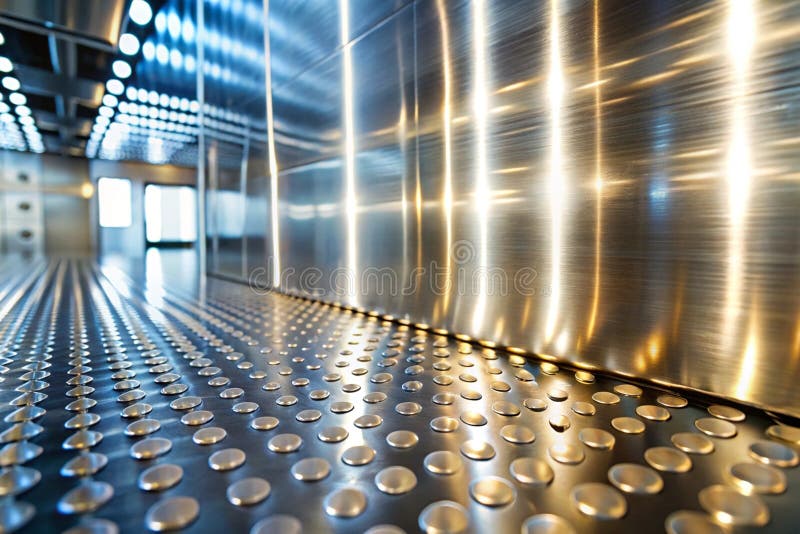 Light Reflection on Stainless Steel Panel Surface Stock Illustration ...
