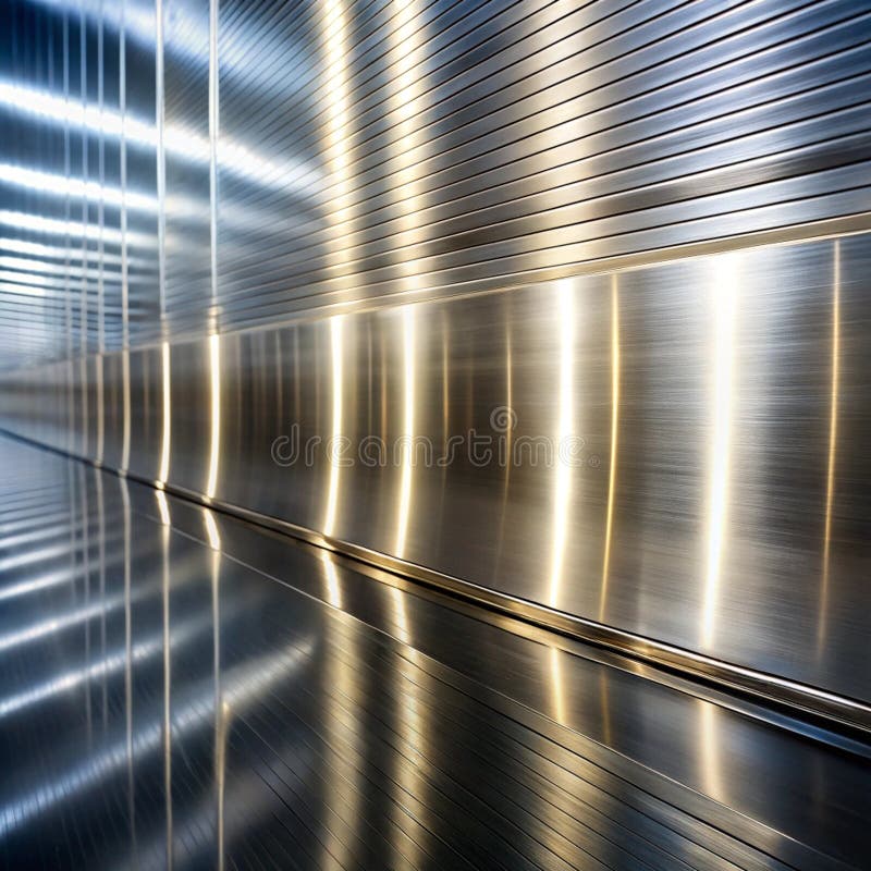 Light Reflection on Stainless Steel Panel Surface Stock Illustration ...
