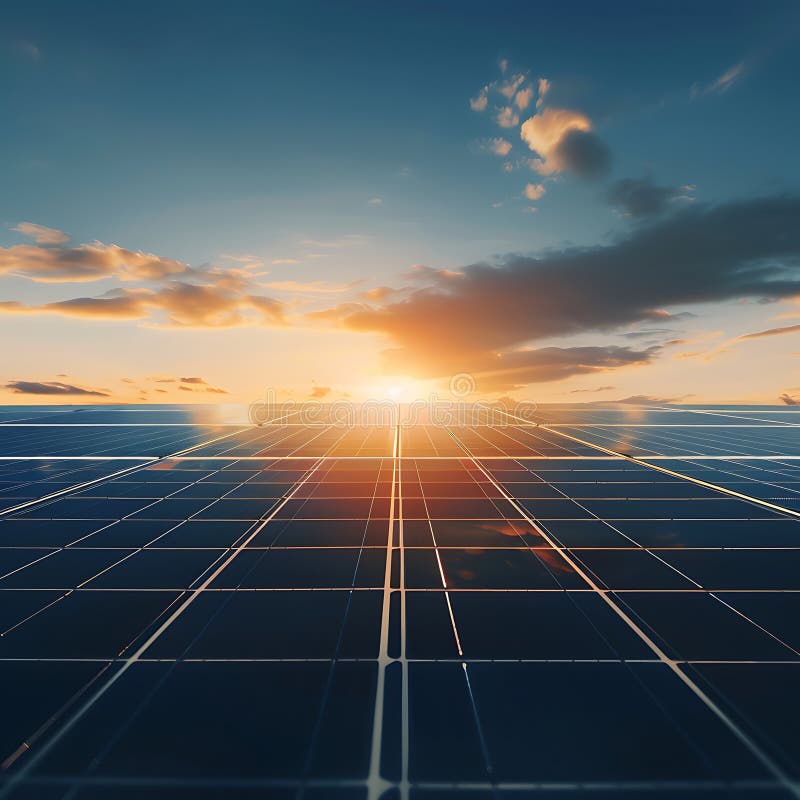 Light Reflection of Sun on the Solar Plates from Earth View Stock ...