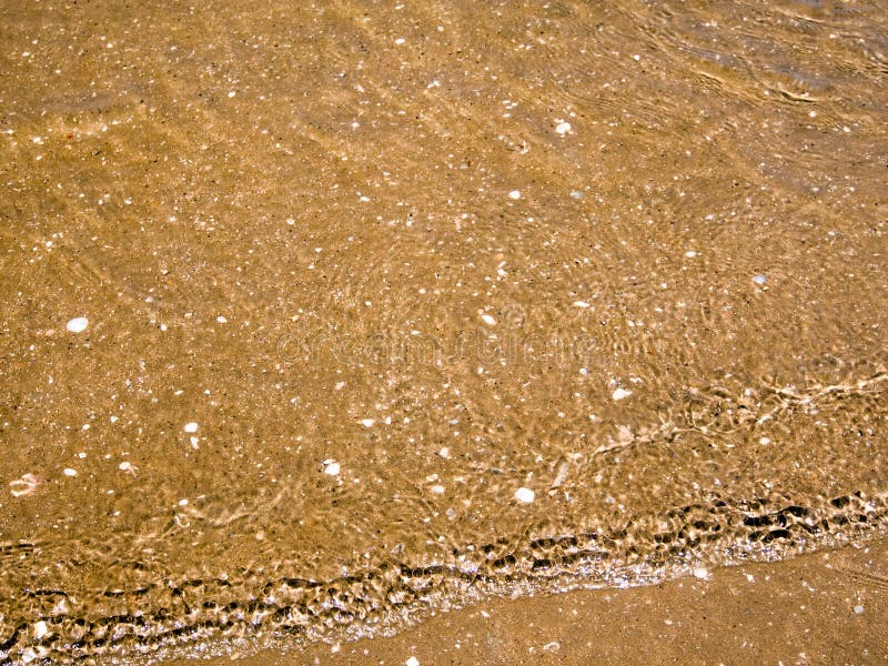Light Reflection on Surface of Movement Sea on Sand Beach Stock Photo ...