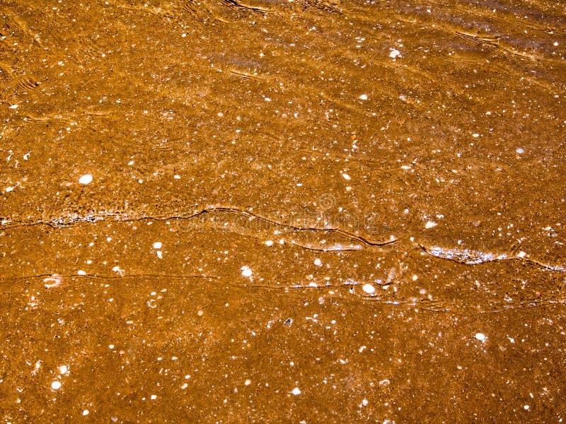 Light Reflection on Surface of Movement Sea on Sand Beach Stock Image ...