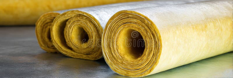 Glass Wool Insulation Sheets Reflecting Light, Left Open for ...