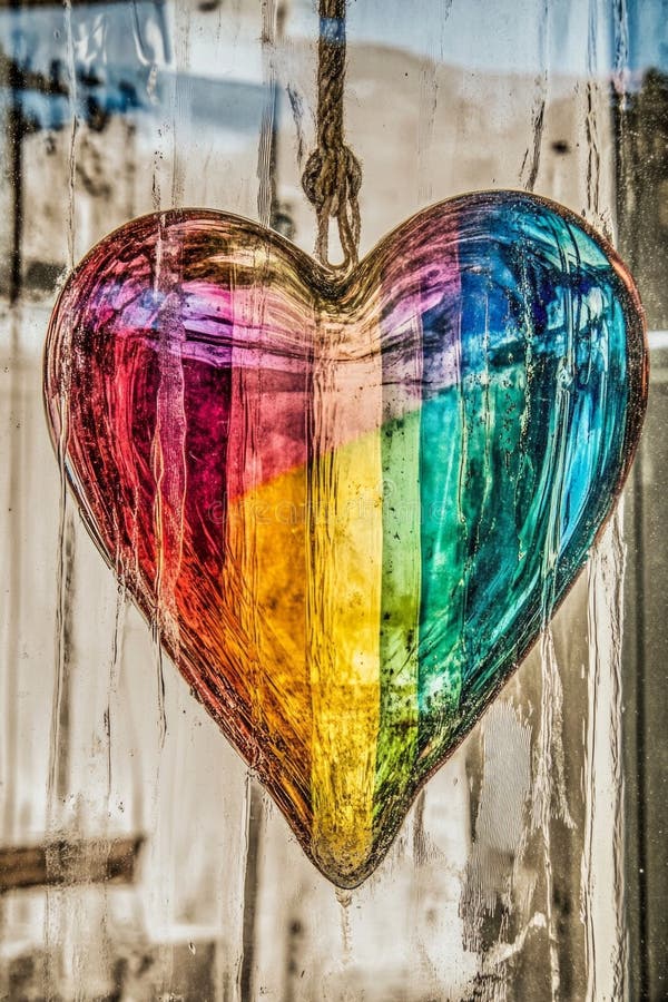 Light Reflections Create Vibrant Rainbow Patterns through a Glass Heart ...