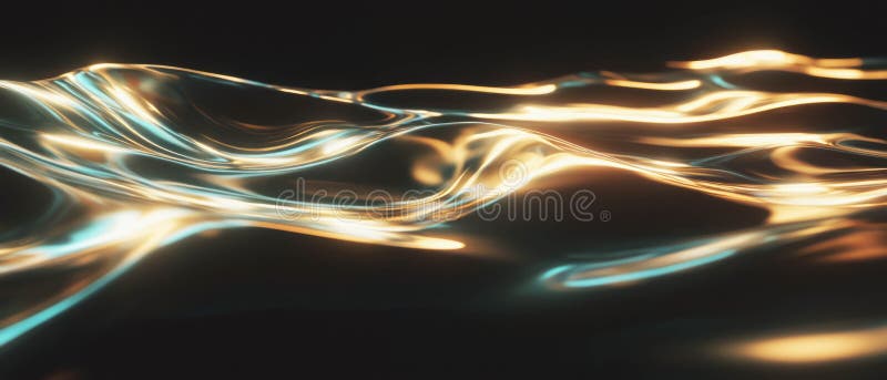 Light Reflections Create Wavy Patterns on Dark Water Surface at Night ...