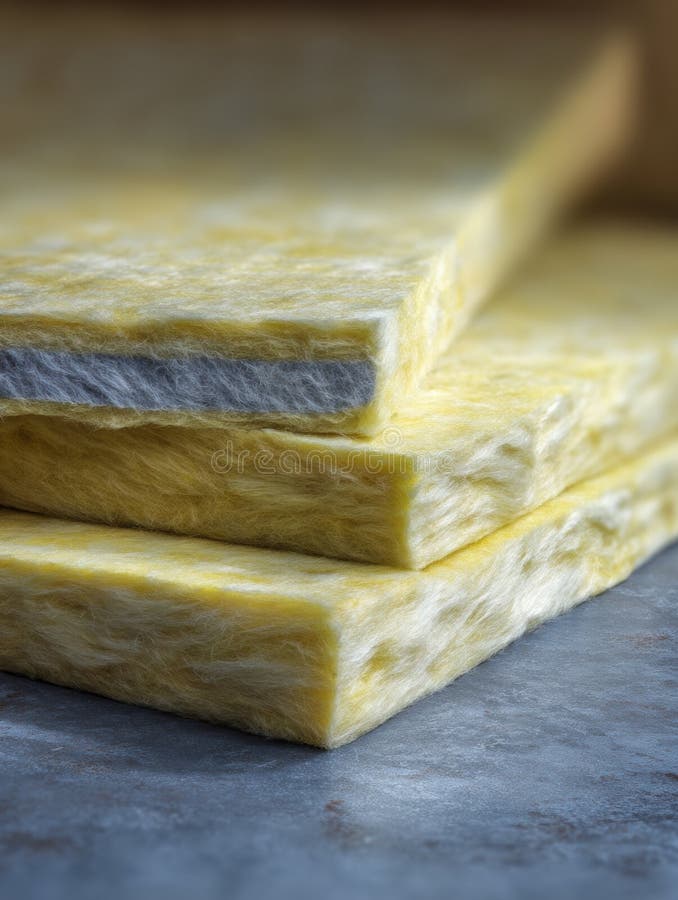 Glass Wool Insulation Sheets are Left Open To Showcase Their Texture ...