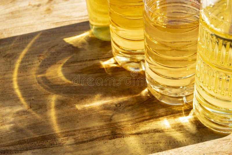 Light Reflections through Oil Bottles Stock Image - Image of line ...
