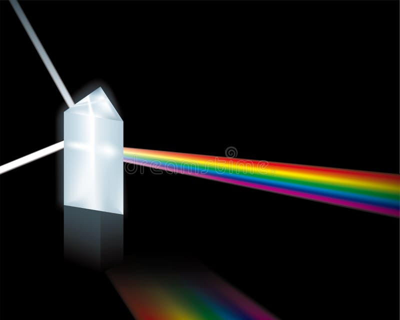 Light Reflections on a Prisma. Rainbow and White Light. Stock Vector ...